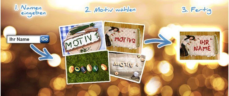 Namensbilder - Ihr eigener Name im Motiv | PrintPlanet
