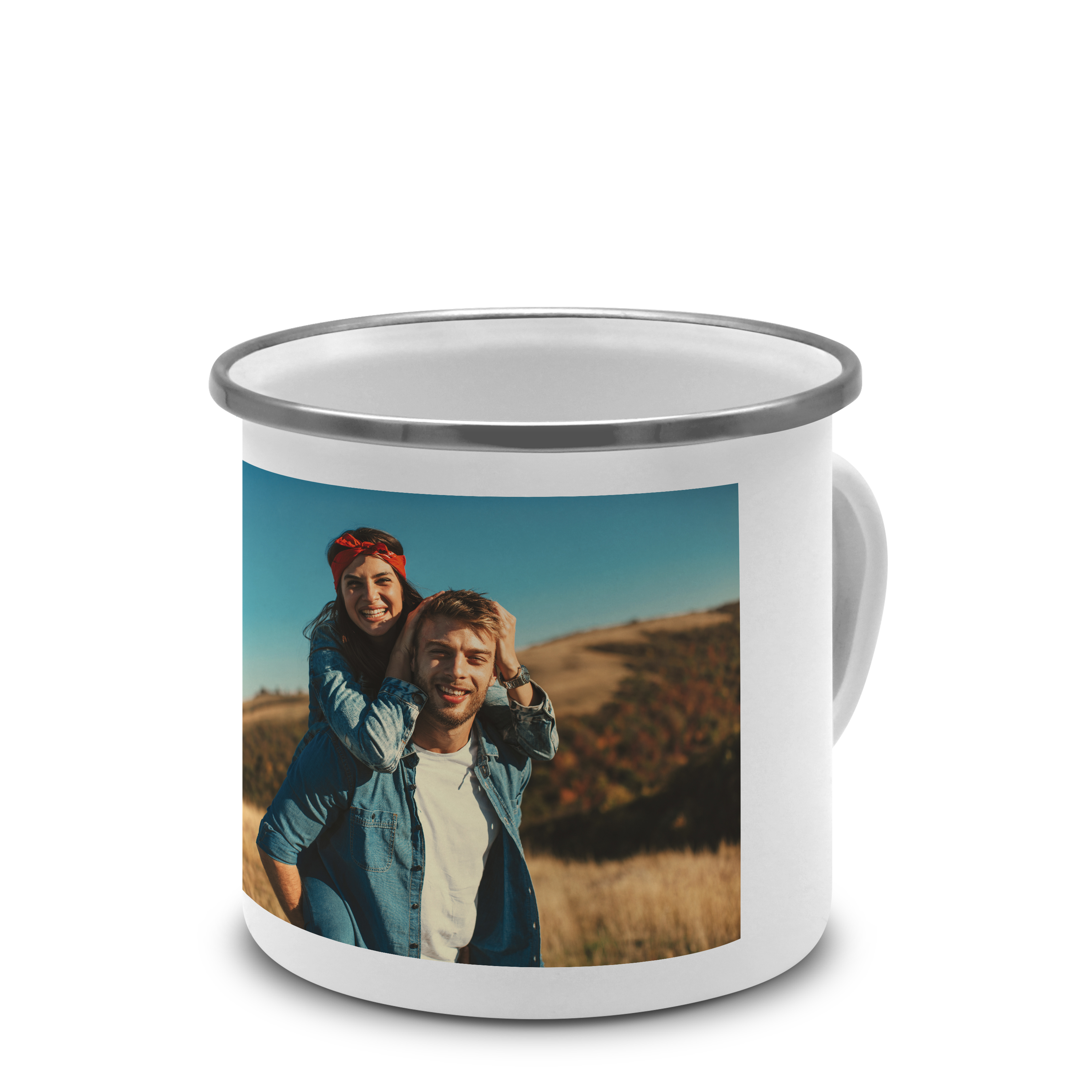 Emaille Tassen bedrucken mit Foto & Namen | PrintPlanet