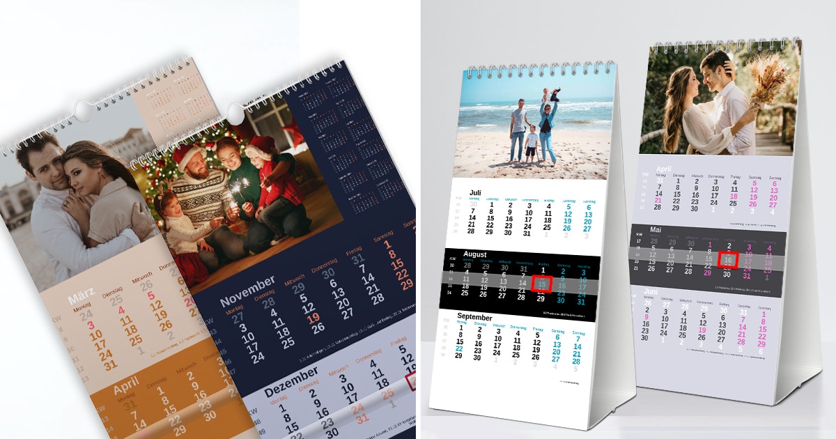 3-Monatskalender selbst gestalten mit Fotos | PrintPlanet