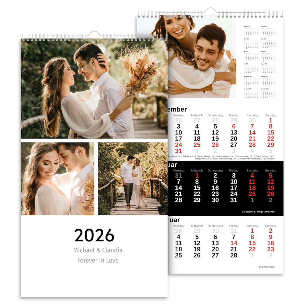 3-Monatskalender selbst gestalten mit Fotos | PrintPlanet